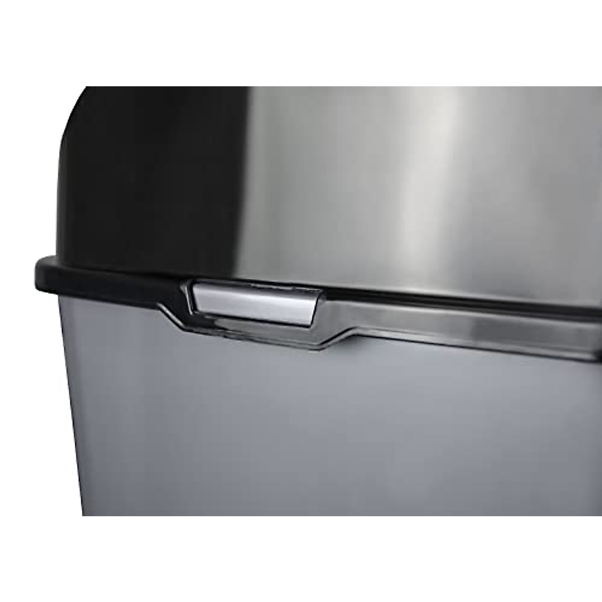 Superio 1.25 Gal Mini Plastic Trash Can with Swing Top Lid Small Waste Bin for Countertop, Desk, Vanity, Bathroom 5 Quart (Grey/Black)