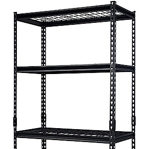 Pachira 36" W x 18" D x 72" H Adjustable Height 5-Shelf Steel Shelving Unit Utility Organizer Rack for Home, Office, and Warehouse, Black