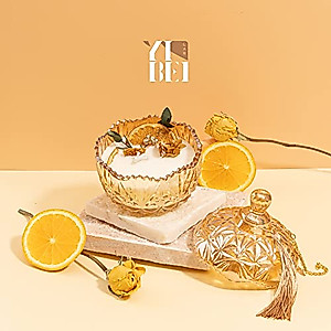 Citrus Aroma Scented Candle - Luxury Aromatherapy - Amber Crystal Glass Container - Giftable Packaging - 5.6 Oz