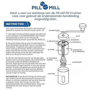 Pill Mill Pill Crusher - Crushes Multiple Tablets to a Fine Powder - Metal Pill Grinder - Tablet Pulverizer Suitable for Travel - Great Feeding Tube use and Pets
