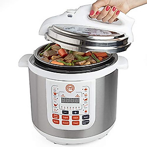 MasterChef 13-in-1 Pressure Cooker- 6 QT Electric Digital Instant MultiPot w 13 Programmable Functions- High and Low Pressure Slow Non-Stick Pot Cooking Warmer Options, LED Display, Delay Timer, Rice