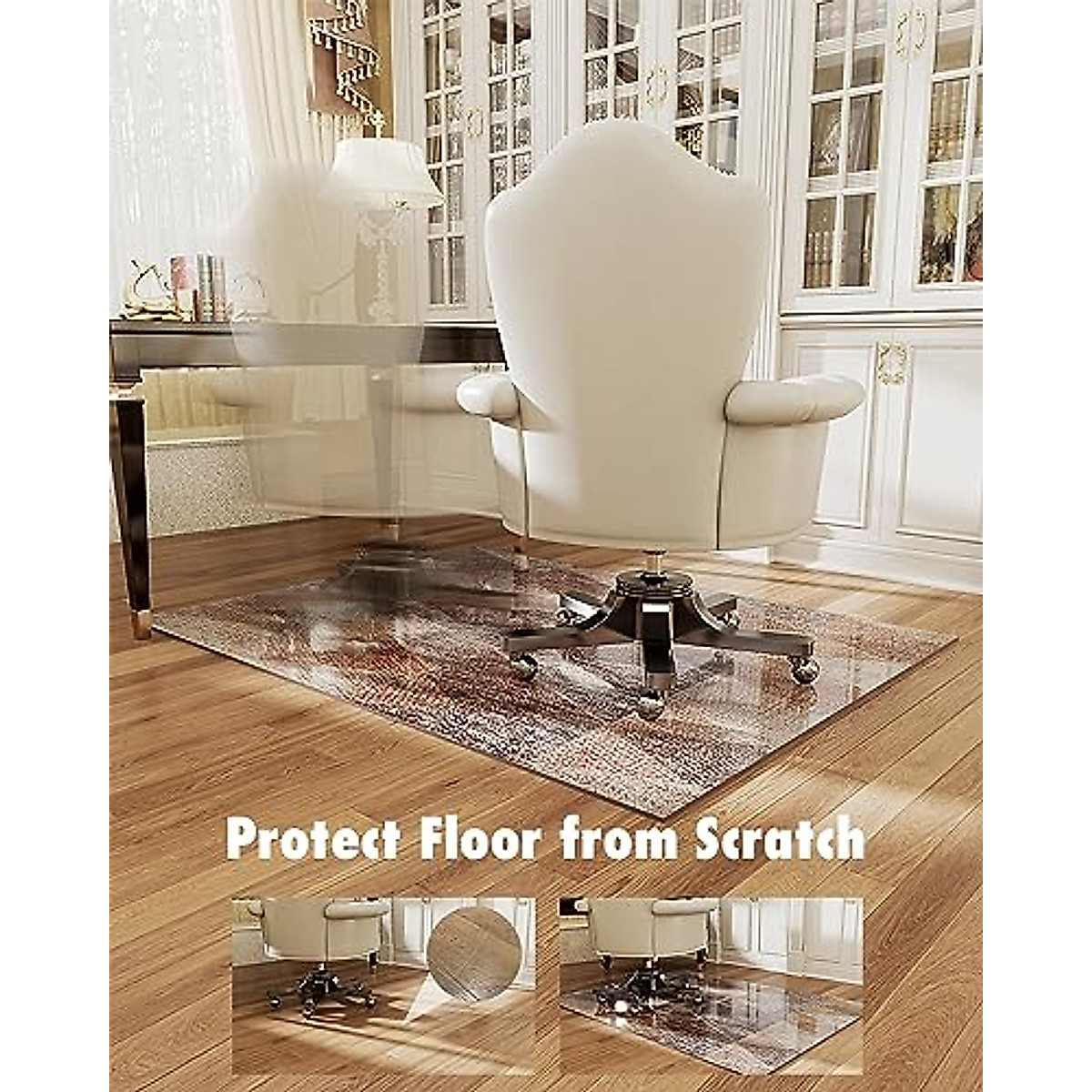 Premium Chair Mat for Hardwood Floors - Floor Protector for Rolling Chairs, Office Desk Rug for Gaming & Computer Chair - Protective and Durable