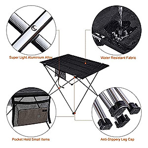 SUNESA Portable Picnic Table Portable Folding Table Outdoor Camping Home Barbecue Picnic Ultra Light Traveling Table Fishing Foldable Camping Table