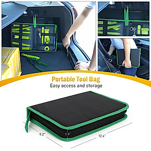 GOOACC 19Pcs Trim Removal Tool Set Panel Fastener Clips Removal Automotive Plastic Upholstery Pliers Removal Install Removal Car Tool with Storage Bag for Trim Panel Audio Clip Pliers Terminal-Green