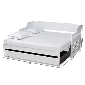 BOWERY HILL White Expandable Twin Size to King Size Daybed