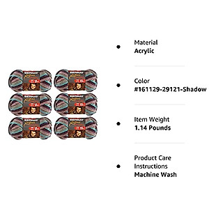 Bernat Softee Chunky Ombre Yarn (6-Pack) Shadow 161129-29121