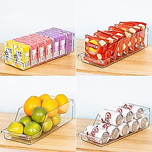 Lunhoo Beverage Can Organizer, Pantry and Refrigerator Storage Organizer Bins for Kitchen and Cabinet Pack of 2