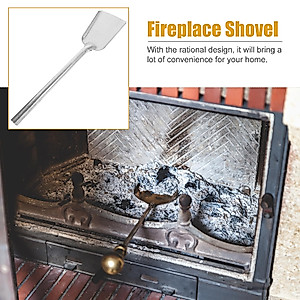 BESTOYARD 16-Inch Fireplace Shovel Long Ash Shovels with Handle BBQ Charcoal Poker Scoop, Mini Dust Pan, Oven Gardening, Wood Stove Hearth Cleaning