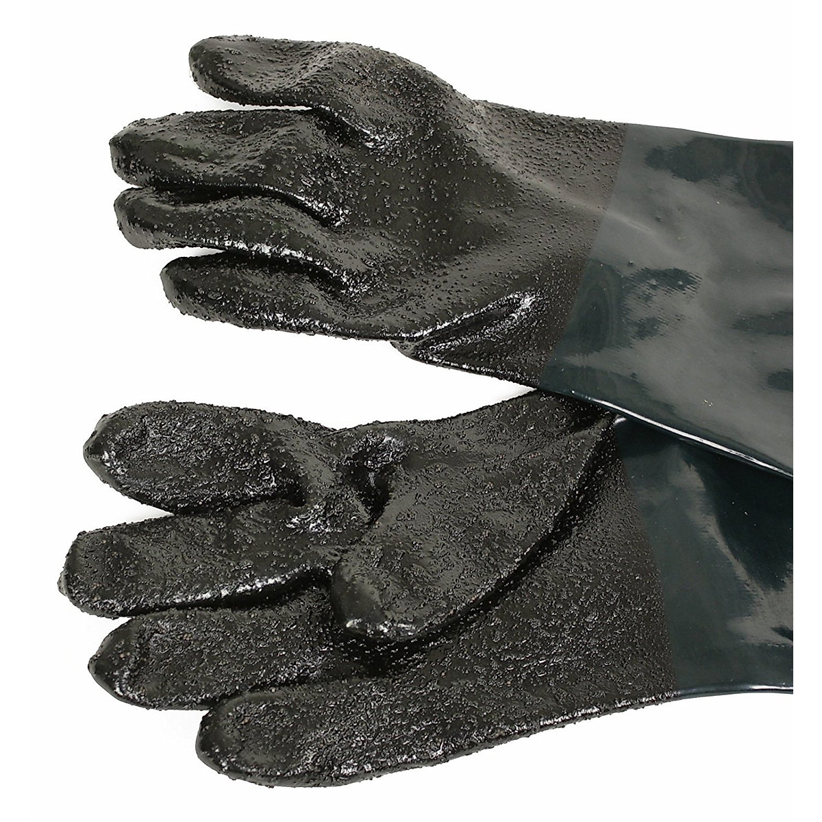 Jewboer 23.6" Rubber Sandblast Cabinet Gloves,Sandblasting Sand Blaster Gloves for Sandblaster Blast Abrasive Cabinet