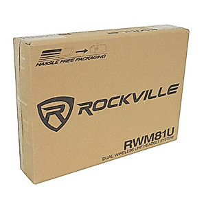 Rockville RWM81U Dual UHF Headset & Guitar Wireless Microphone System w/LCD