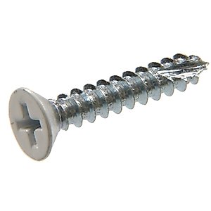 The Hillman Group 45413 #7 x 1-1/4" White Flat-Head Phillips Wood Screw, 20-Pack