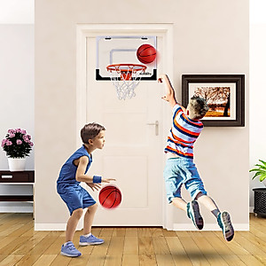 YIFUHH Indoor Basketball Hoop for Kids with Electronic Scoreboard and Sounds Mini Basketball Hoop Set with 3 Balls for Door & Wall for Adults Boys Teens 3 4 5 6 7 8 9 10 11 12