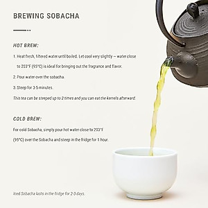 Senbird Organic Sobacha - Japanese Soba Buckwheat Tea - From Hokkaido, Japan - Loose Leaf Tea in Airtight Tea Tin (3.5oz/100g)