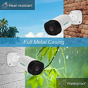 SV3C 4K POE IP Camera Outdoor POE Cam with Motion Detection, Night Vision, Metal Shell IP67 Waterproof, One-Way Audio, H265, H264, Support Danale APP, Bule Iris, RTSP, Onvif Conformant, Cloud Storage