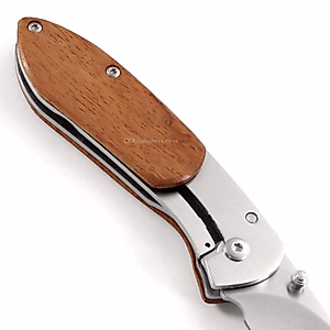 EZSMITH Knife Making Kit - Stinger - DIY Framelock Folding Knife - (Parts Kit) - (SS Finish) - (w/Pre-machined Bubinga Wood Handle Scales) - (Gift Boxed) - (USA Design) - (by KnifeKits)
