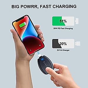 Keychain Portable Charger for iPhone, 1500mAh Ultra-Compact Small Portable Power Emergency Pod Mini Phone Power Bank, Fast Charging Key Ring Cell Phone Charger for iPhone 14/13/12, Airpods and More