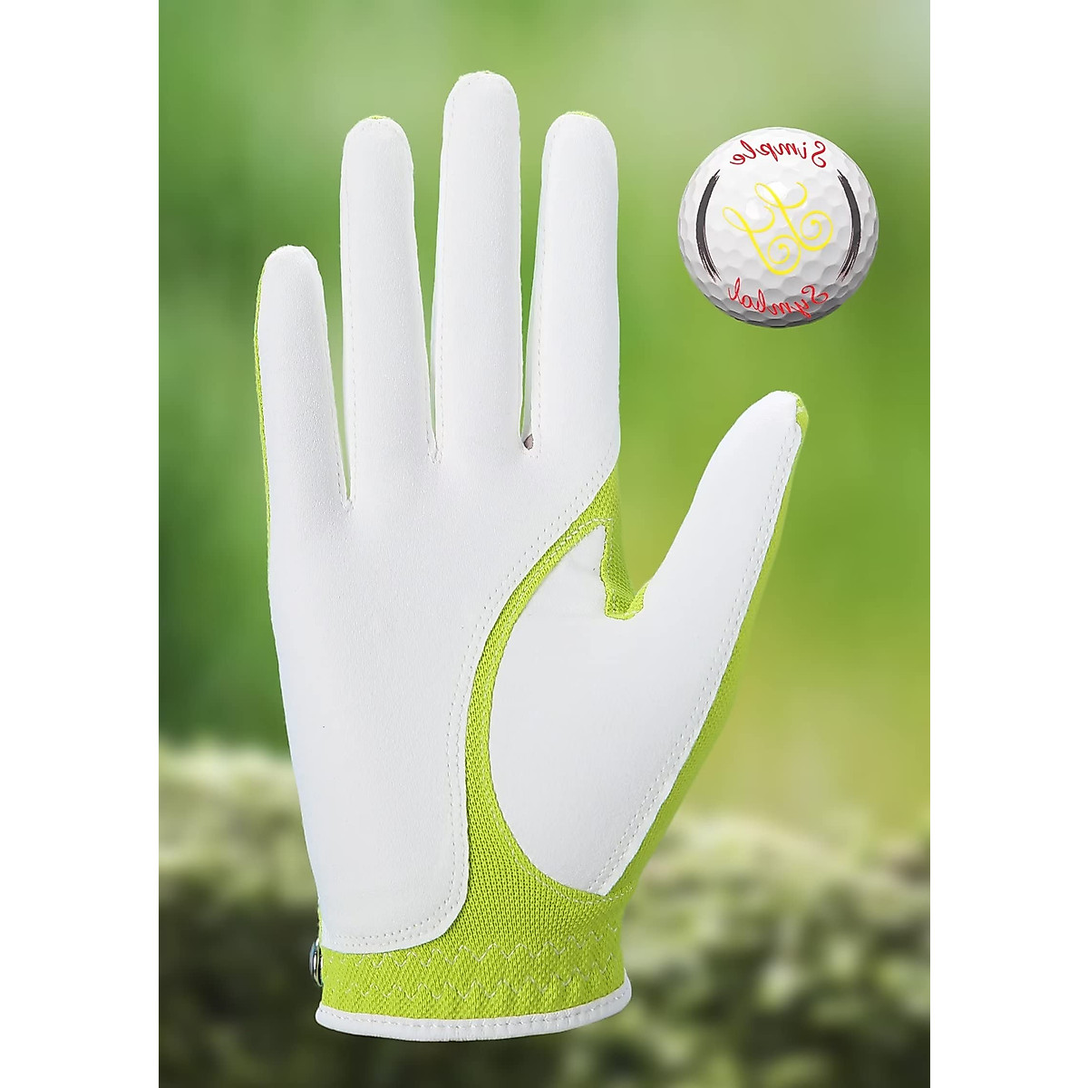 SIMPLE SYMBOL Women's RainGrip Golf Glove Two Pack,Hot Wet Weather Comfort,（Two Left Hands Or Two Right Hands Or One Pair） Four Colors to Choose from Pink/Purple/White/Green(Green,S,Right)