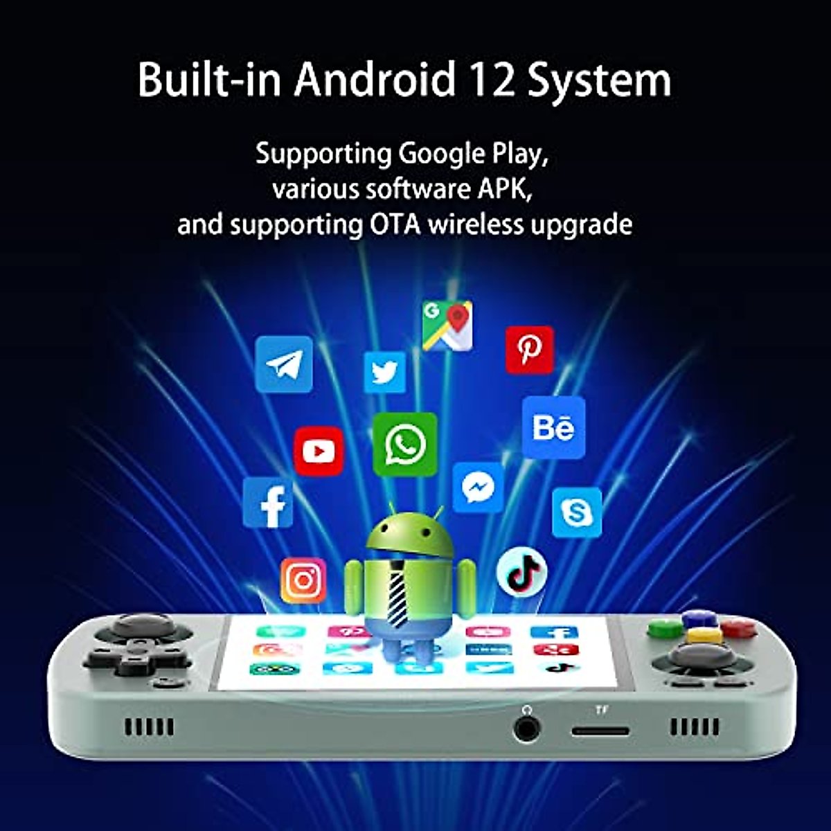 RG405M Retro Handheld Game Aluminum Alloy, Android 12 Built-in 128G TF Card 3172 Games,4 inch IPS Touch Screen with Game Front-end,RG405M Supports OTA Wireless Upgrade