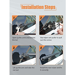 Rear Wiper Arm Blade, Replacement for 2013-2023 Ford Escape, 2015-2019 Lincoln MKC - MIKKUPPA Back Windshield Wiper Assembly Replacement - All Season Natural Rubber Cleaning Window