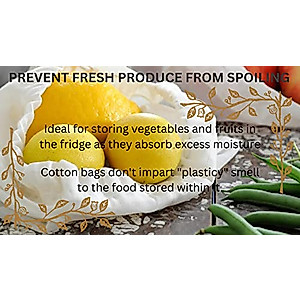 Food Grade Cotton Fabric Bags 4-Pack Reusable - Organic Storage Bulk Bags - Produce Drawstring Muslin Bags - Reusable Natural Cloth Flour Sack Bags - Grain Bags -19 x 16 inches