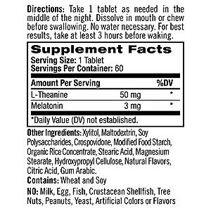 Natrol, 3 a.m. Melatonin Sleep Aid Strengthens Immune System 100 DrugFree and Natural Lavender Vanilla Flavor Fast Dissolve Tablets, 60 Count
