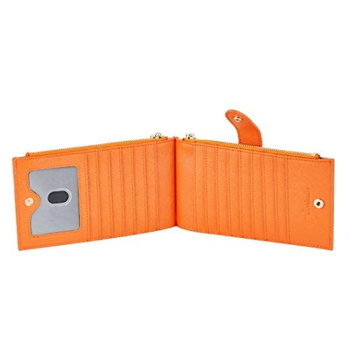 Travelambo RFID Wallet Women Large Size Bifold Multi Card Wallet Case with Zipper Pocke Credit Card Holder for Women