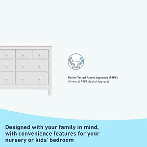 Graco Benton 6 Drawer Double Dresser (White) – Easy New Assembly Process, Universal Design, Durable Steel Hardware and Euro-Glide Drawers with Safety Stops, Coordinates with Any Nursery