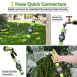 RAINPOINT Water Meter for Garden Hose, Water Flow Meter with Connectors, Measures Single/Total Water Usage in Gallons Liters, Flow Rate in GPM LPM, Garden Watering, Pool or RV Filling,V2, 2023 Release