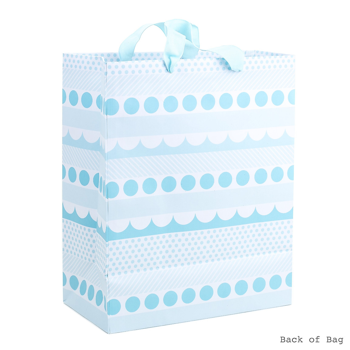 Hallmark 13" Large Gift Bag with Tissue Paper for Baby Showers, New Moms and More (B is for Boy, Blue)