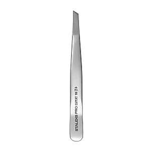 Tweezers For Eyebrow - STALEKS-PRO - type 3 - Surgical Stainless Steel - Slant Tip Tweezer - Durability - Precision - Handmade - For Experts - And Professionals.