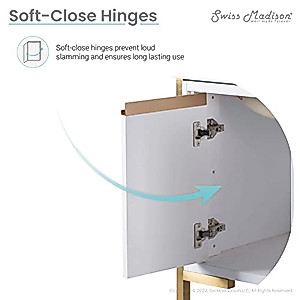 Swiss Madison - well made forever Marseille 24" Bathroom White and Brushed Gold Bath Vanity