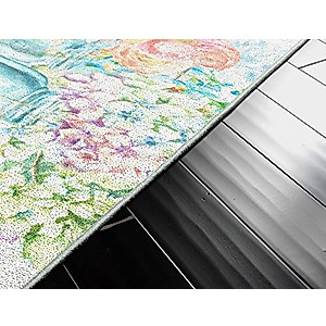 Brumlow Mills Colorful Flowers In Mason Jar Area Rug for Kitchen, Entryway Rug, Living Room or Bedroom Carpet, 1'8" x 2'10", Multi