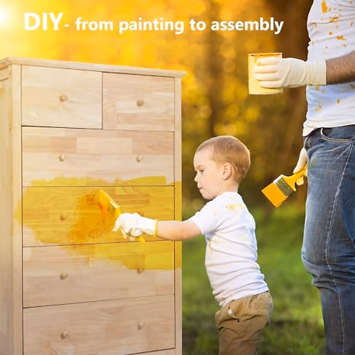 VINGLI Unfinished 6 Drawer Dresser, Natural Solid Wood Dresser Color DIY, Upgraged Rustic Farmhouse Tall Dresser with Spacious Storage Chests of Drawers with Full Extension Drawer Slides