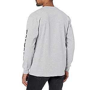Dickies Men's Big & Tall Long Sleeve Wordmark Graphic T-Shirt, Heather Gray, 3X