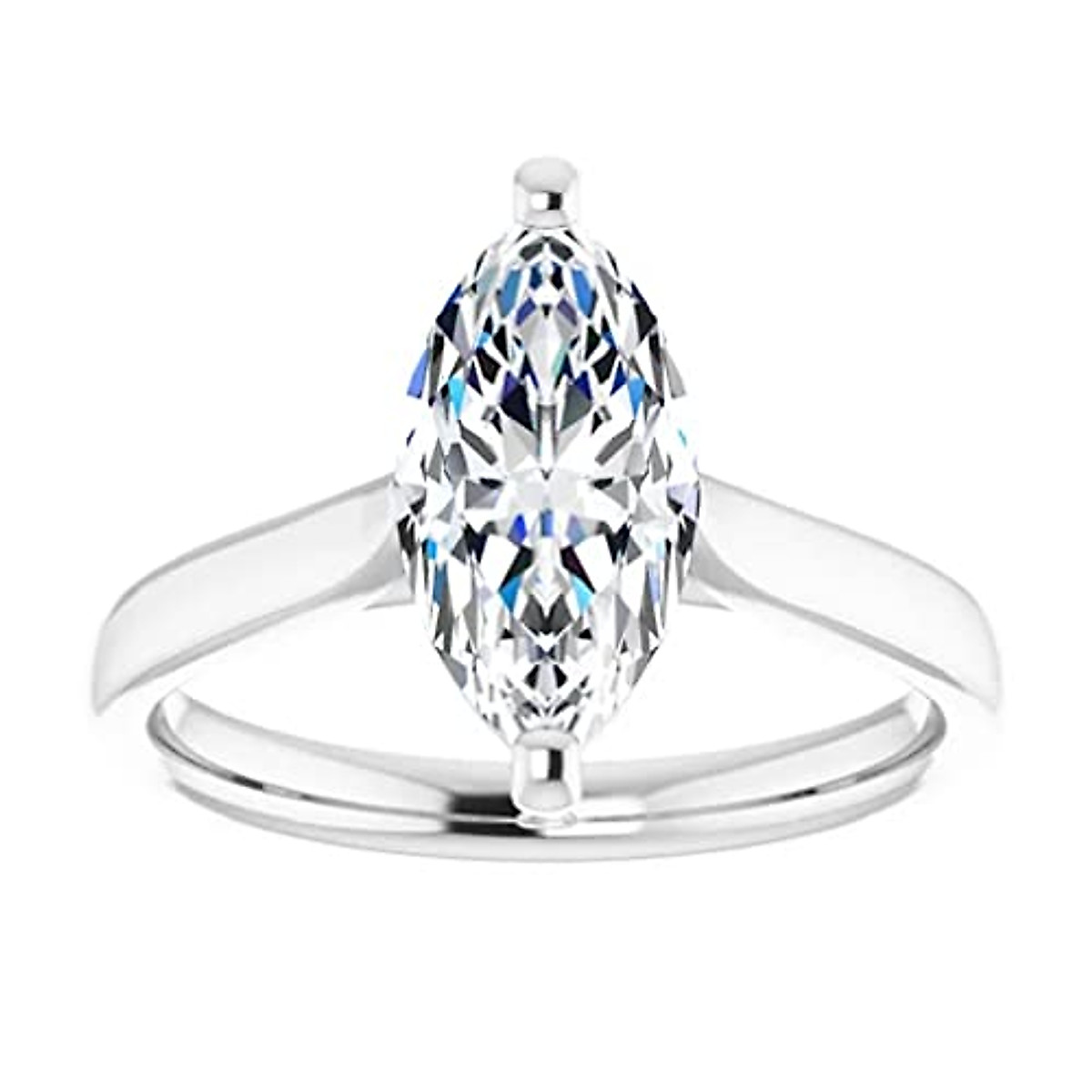 925 Silver,10K/14K/18K Solid White Gold Handmade Engagement Ring 2 CT Marquise Cut Moissanite Diamond Solitaire Wedding/Gorgeous Gifts for/Her Wife Ring