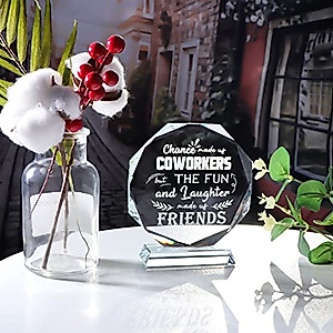 YWHL Coworker Gifts for Women Men, Going Away Gift for Coworker, Coworker Leaving Gifts, Chance Made Us Coworkers Glass Keepsake