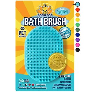 Bodhi Dog Shampoo Brush | Pet Shower & Bath Supplies for Cats & Dogs | Dog Bath Brush for Dog Grooming | Long & Short Hair Dog Scrubber for Bath | Professional Quality Dog Wash Brush