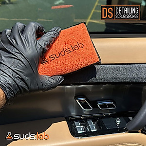 Suds Lab DS Microfiber Detailing Scrub Pad 3 Pack - Car Interior Cleaning & Detailing Microfiber Scrub Pads - Set of 3 - Safe On Leather, Vinyl, Plastic, Etc.