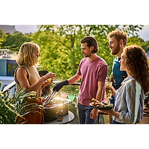 Weber Lumin Compact Outdoor Electric Barbecue Grill, Blue - Great Small Spaces such as Patios, Balconies, and Decks, Portable and Convenient