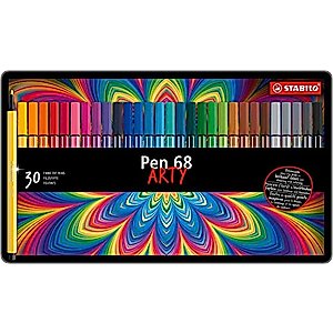 Stabilo 68 Metal Tin Fineliner Pens , Set of 30 , Multicolored