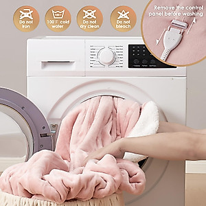 EHEYCIGA Heated Blanket Electric Blanket Queen Size - Heating Blanket with 5 Heating Levels & 10 Hours Auto Off, Soft Cozy Sherpa Washable Dual Control Blanket with Fast Heating, 84 x 90 Inches