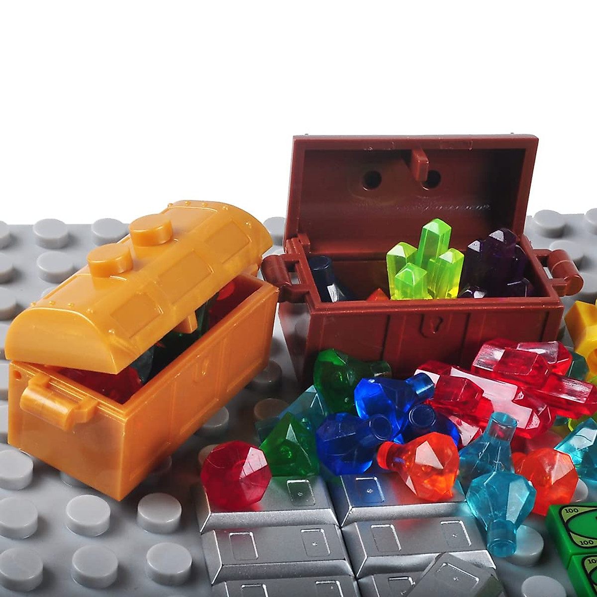 BAENRCY Treasure Accessories Set Building Blocks Bullion Money Gold Bar Jewelry Building Bricks Kit DIY Building Set Compatible All Major Brands(#A)