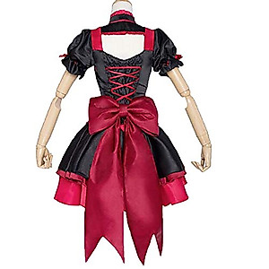 Poetic Walk Anime Womens Dress Kanochi Nite Kaku Rory Mercury Cosplay Costume (X-Large, Black&Red)