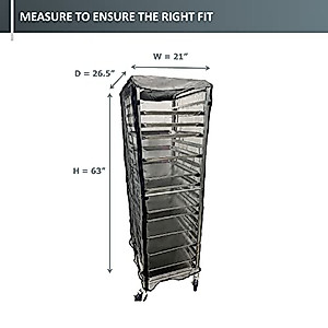 Formosa Covers | Bun Pan Rack Cover Durable Long-Lasting for Proofing Protecting Storage for Food Sheet Pan Service Baked Goods Commercial Grade, 20 Tier, 26"W x 21"D x 63"H (Breathable Mesh, Black)