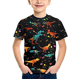 Neemanndy Dinosaur T-Shirts for Boys and Girls 3D Animal Print Kids Cool Shirt with Dinosaur Size 8-10 Years