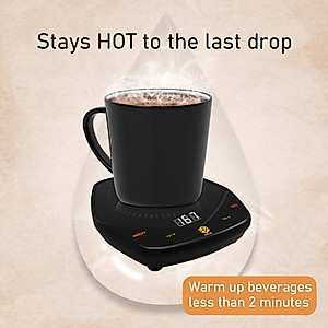 HX HECLX Mug Warmer Coffee Warmer for Desk Heater Accessories 131℉/149℉/167℉ Adjustable Temperature 25W 4h Auto Shut Off-Setting Cup Warmer for Coffee, Beverage, Milk, Tea, Water (Mug Not Included)