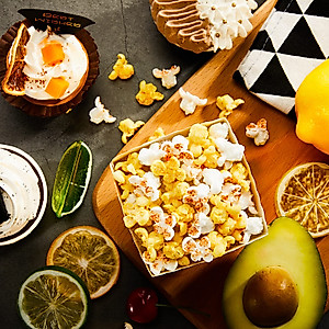 100 Pieces Miniature Resin Popcorn Decor Artificial Lifelike Popcorn Fake Popcorn Decorations with Mini Popcorn Boxes Cardboard Popcorn Container for Party DIY Photo Props, Small Popcorn Models Decor