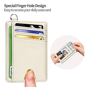 EcoVision Slim Minimalist Front Pocket Wallet, RFID Blocking Credit Card Holder Wallet with Detachable D-Shackle for Men Women