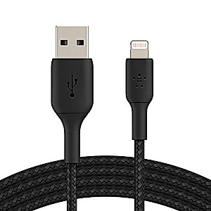 Belkin BoostCharge Braided Lightning Cable - 3.3ft/1M - MFi Certified Apple iPhone Charger USB to Lightning Cable - iPhone Cable - iPhone Charger Cord - Apple Phone Charger - Black
