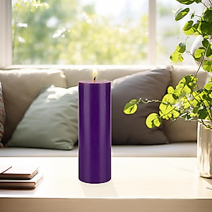 Mega Candles 1 pc Unscented Purple Round Pillar Candle, Hand Poured Premium Wax Candles 3 Inch x 9 Inch, Home Décor, Wedding Receptions, Baby Showers, Birthdays, Celebrations, Party Favors & More